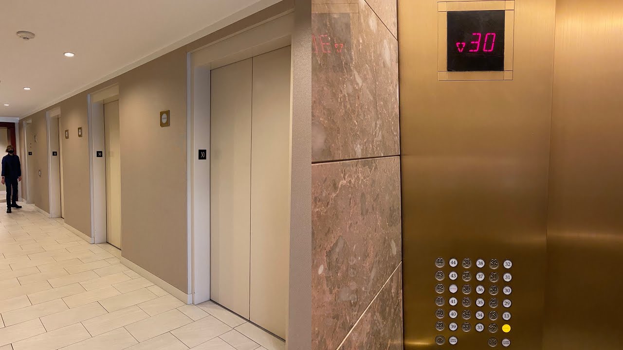 Fast High Rise Fujitec Traction elevators @ US Bank Center - Seattle ...