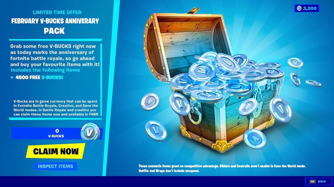 FREE VBUCKS REWARD FOR EVERYONE! (CLAIM FAST) - YouTube