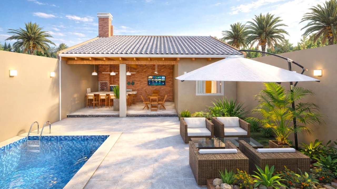 EDICULA PEQUENA SIMPLES - NOS FUNDOS DO TERRENO│1 QUARTO │60m² │TERRENO ...