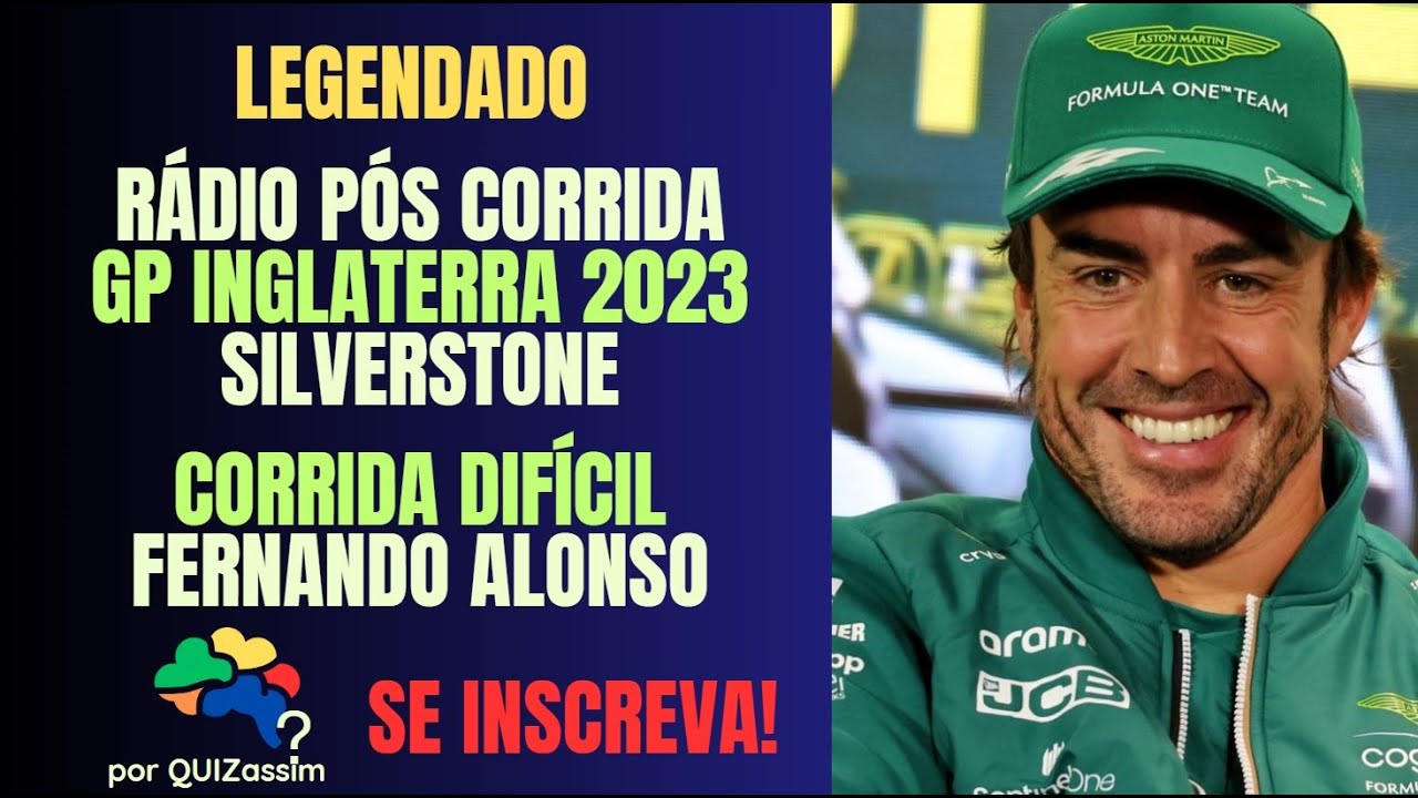 Fernando Alonso rádio após corrida P7 GP Inglaterra Silverstone 2023 F1 ...