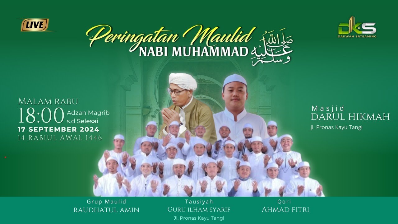 LIVE | Peringatan Maulid Nabi Muhammad Saw. Bersama Guru Ilham Syarif ...