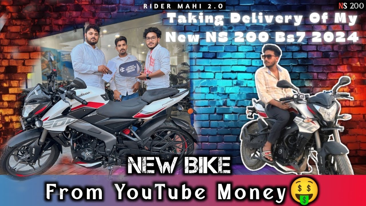Taking delivery of new Ns 200 bs7 2024 model | Finally Youtube ke peise ...