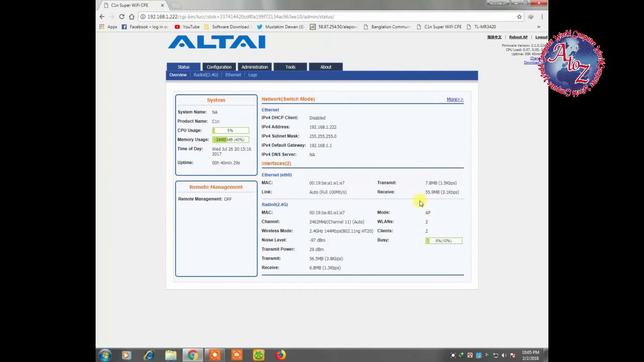 Altai c1n Device Super wifi configuration 2018 | C1n/C1an Super WiFi ...