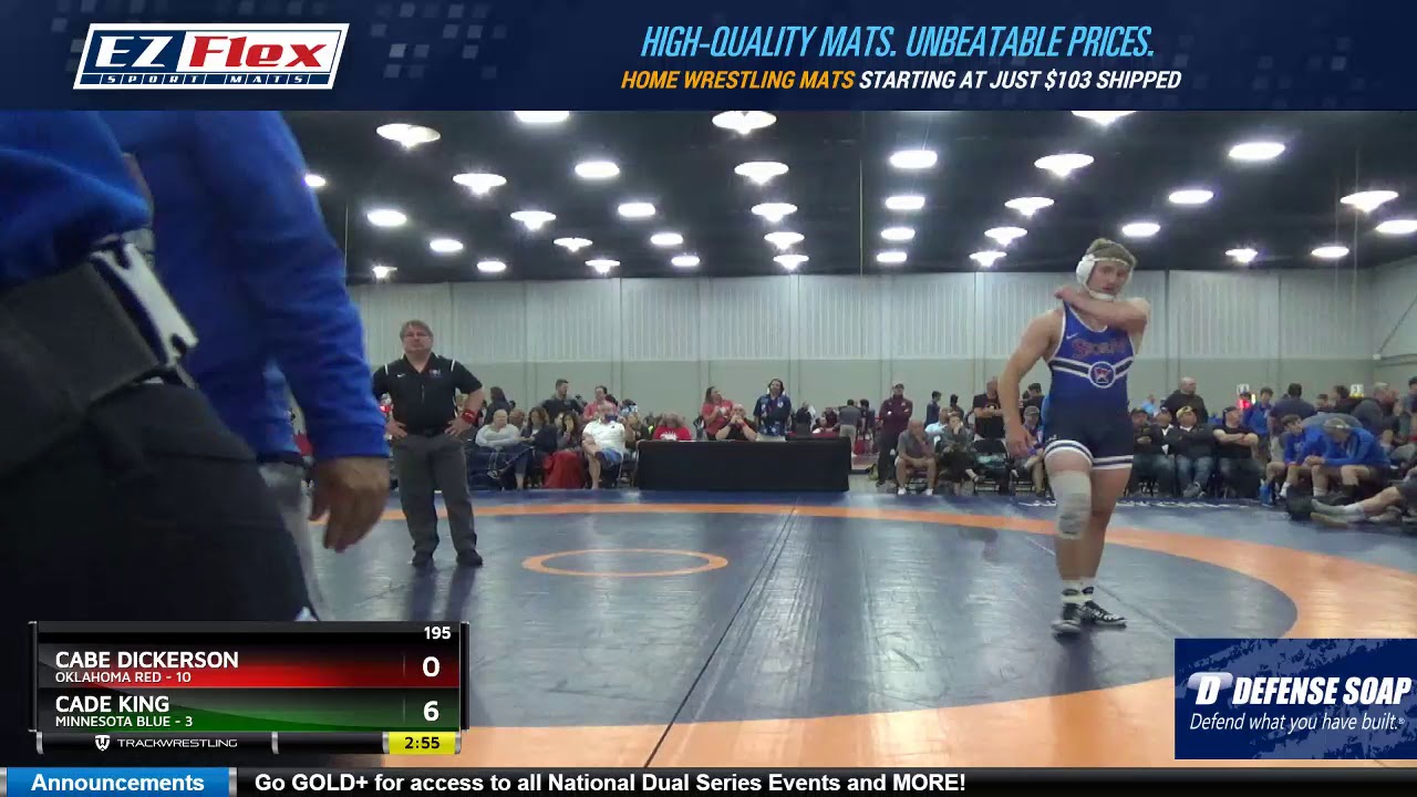 Mat 10 195 Cabe Dickerson Oklahoma Red Vs Cade King Minnesota Blue ...