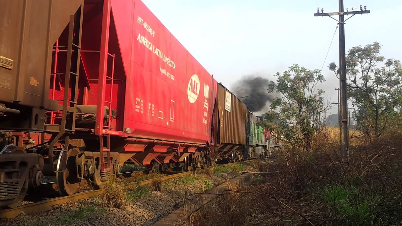 [HD] Trem Locomotiva Rumo ALL Logística em Sumaré SP parte 2 - full HD ...