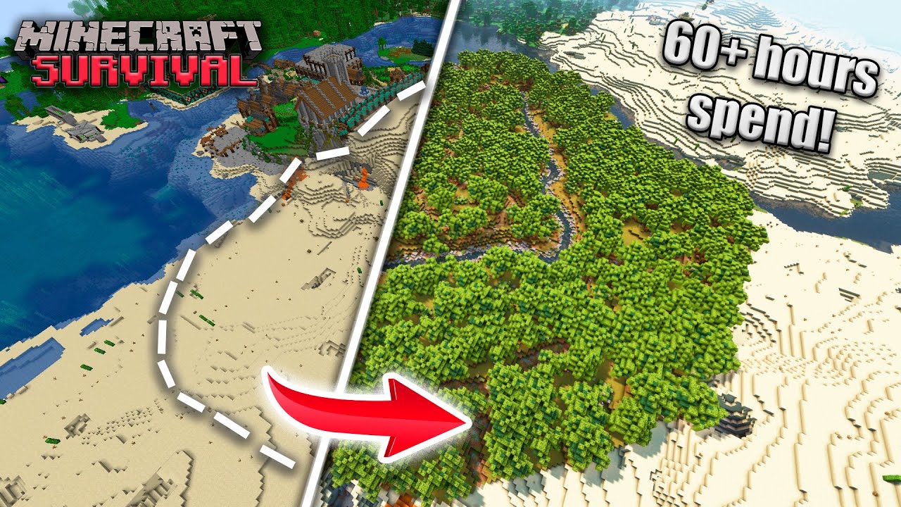 I Transformed The Desert in Survival Minecraft! - YouTube