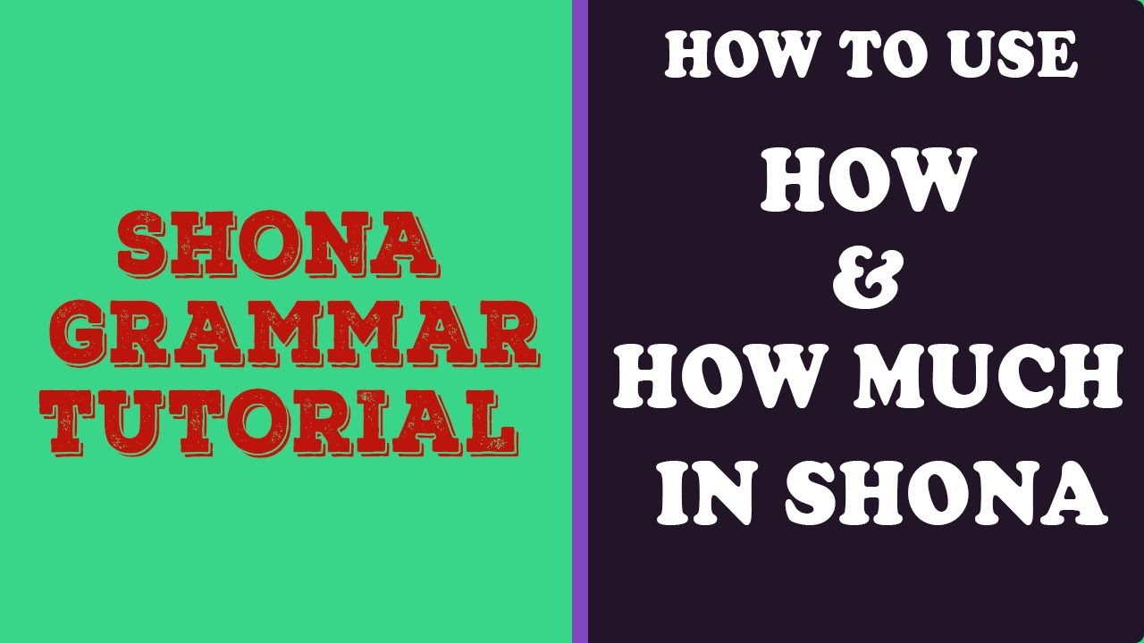 Learn Shona: How to use "how" and "how much" in Shona sentences [Shona ...