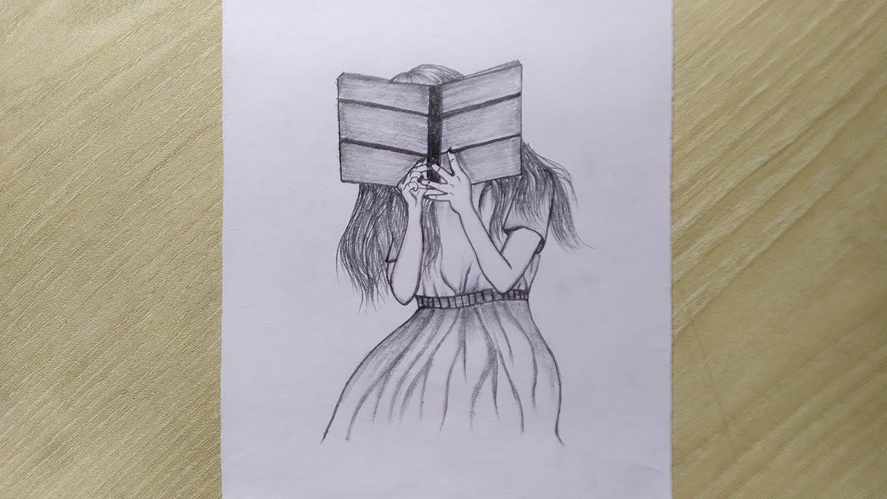 Girl Hiding Face With Book