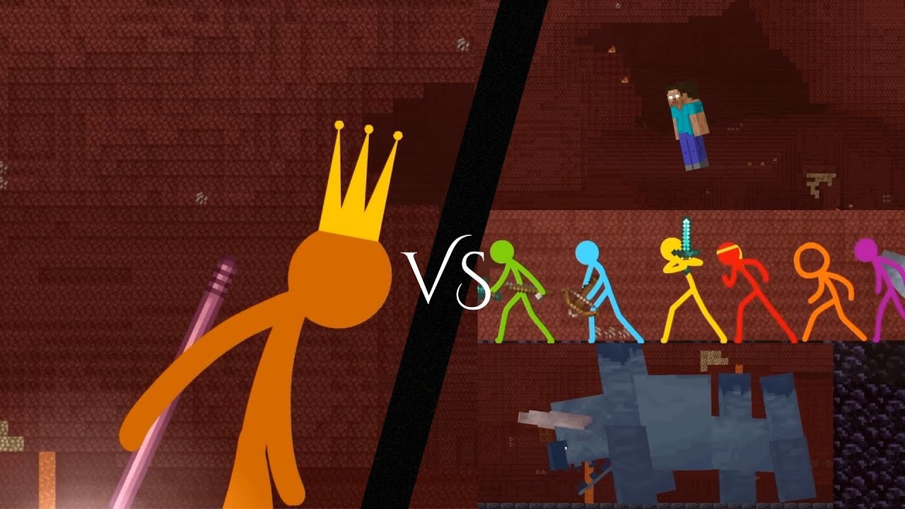 Everyone vs The King Orange full battle (Minecraft animation) - YouTube