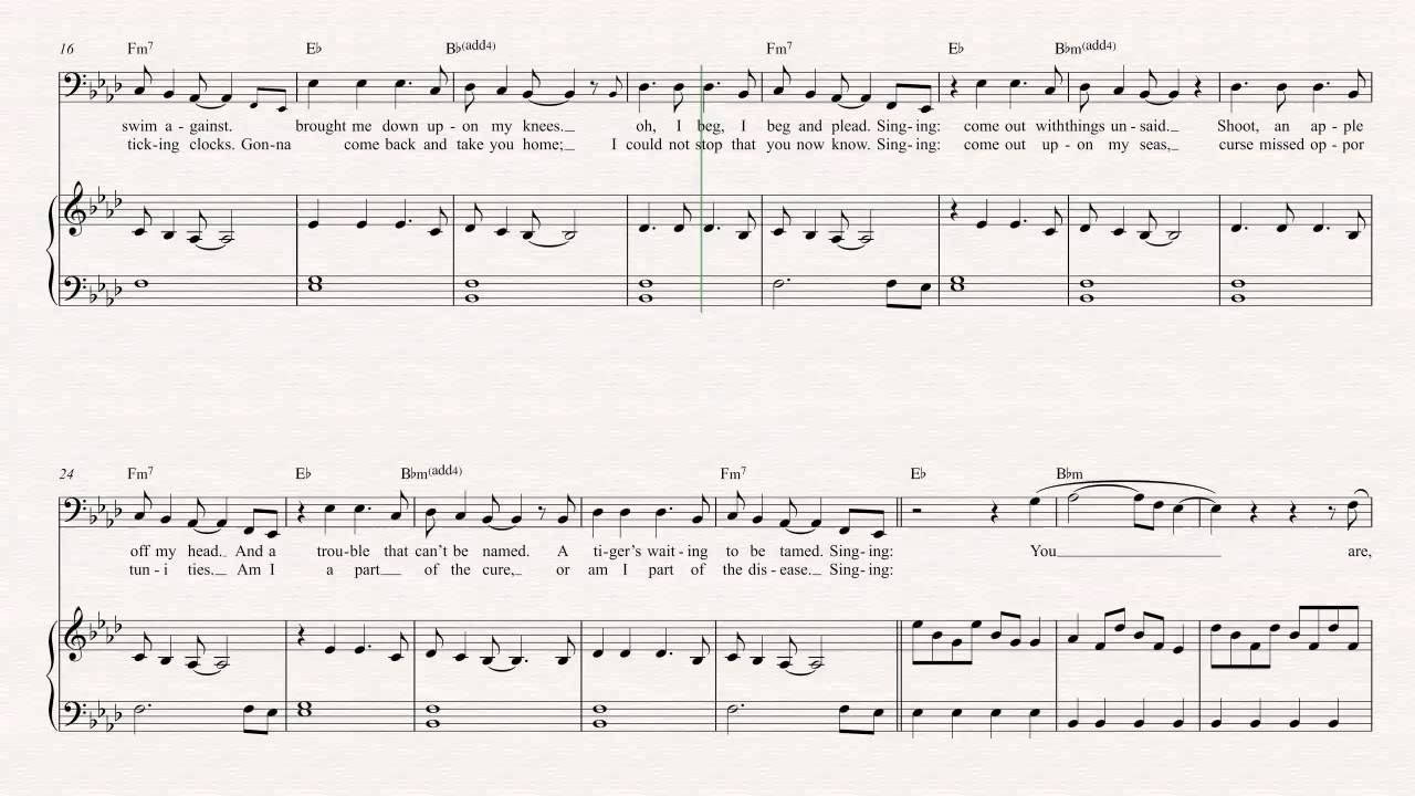 Bass - Clocks - Coldplay Sheet Music, Chords, & Vocals - YouTube
