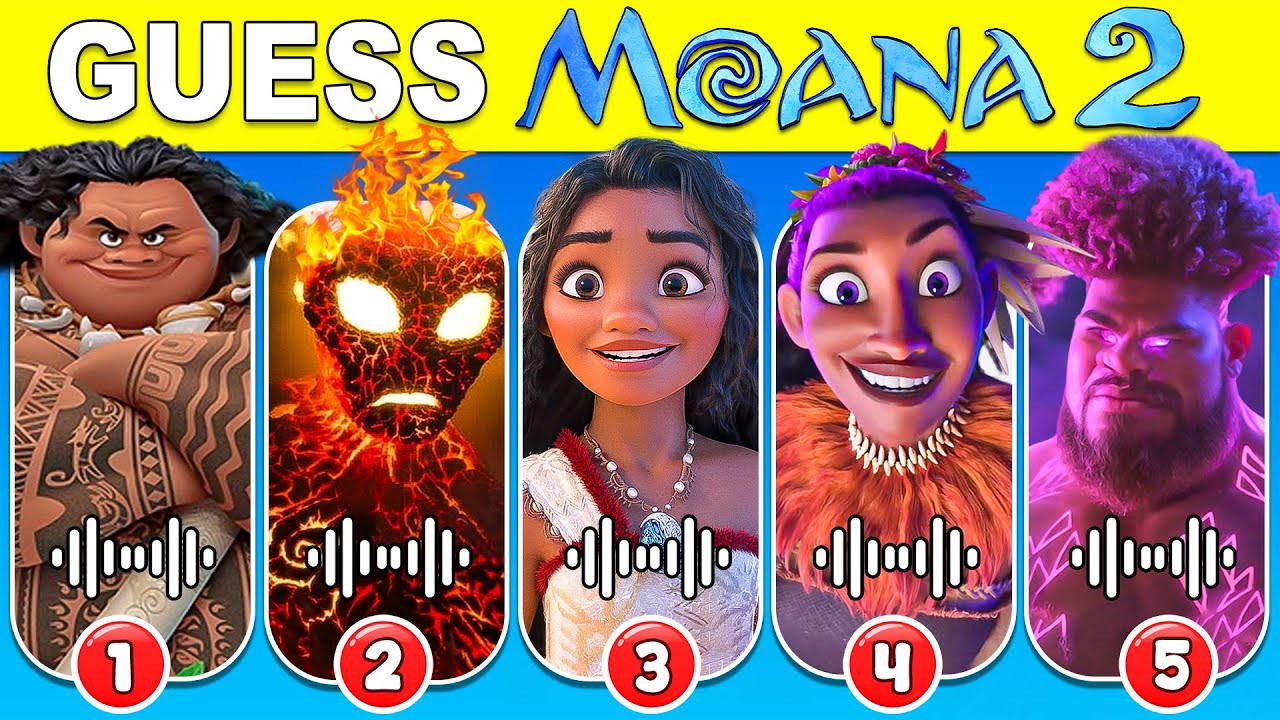Guess The Moana 2 Movie We're Back Characters by Voice 🌊🏝️🌺| Moana 2 ...