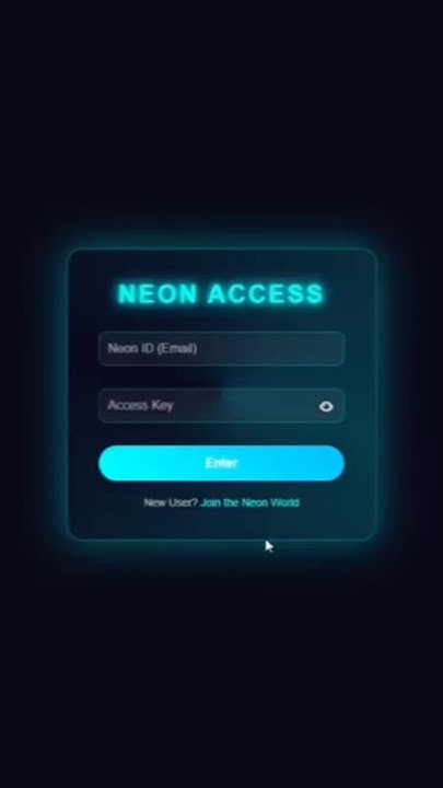 Neon Access login form using HTML CSS #htmlcssjavascript #trending #loginform #shortsfeed # ...