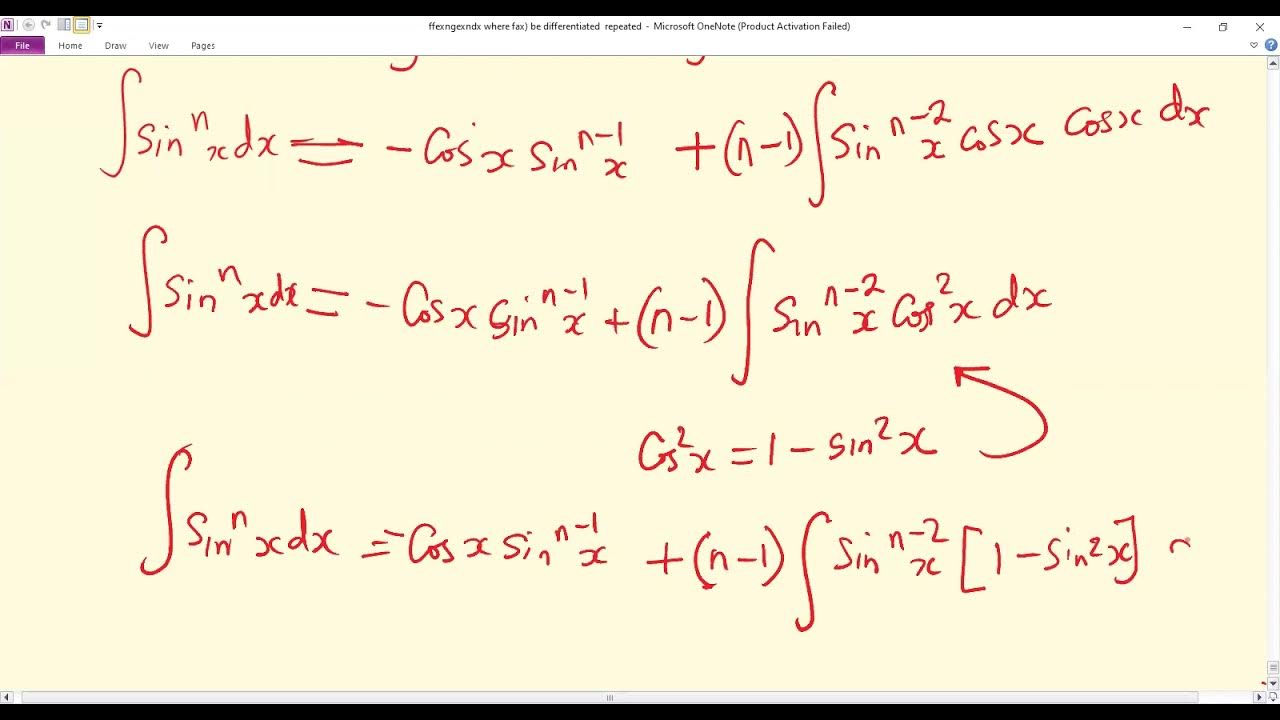 Integration - Integration by Parts Reduction Formula Part 24 of 50 ...