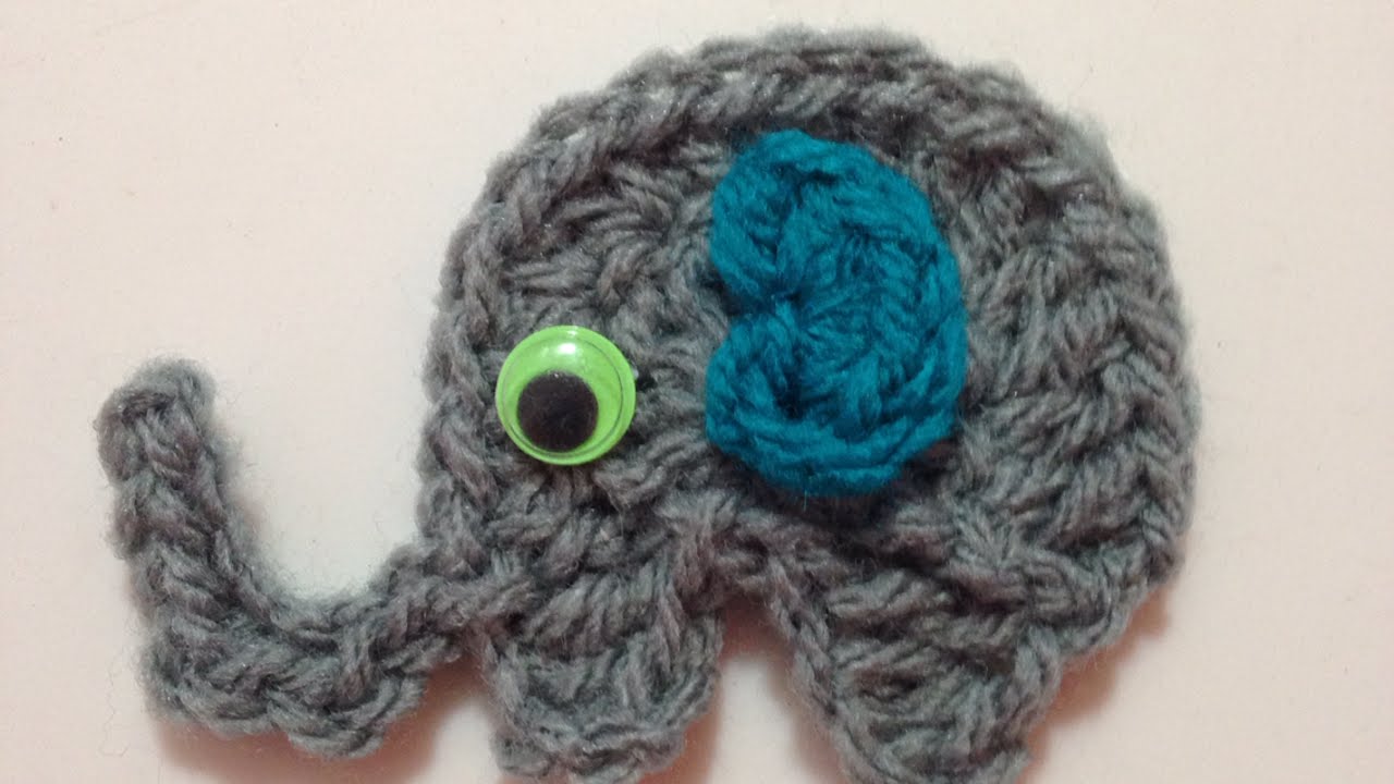 How To Crochet A Pretty Elephant Applique For Kids - DIY Crafts ...