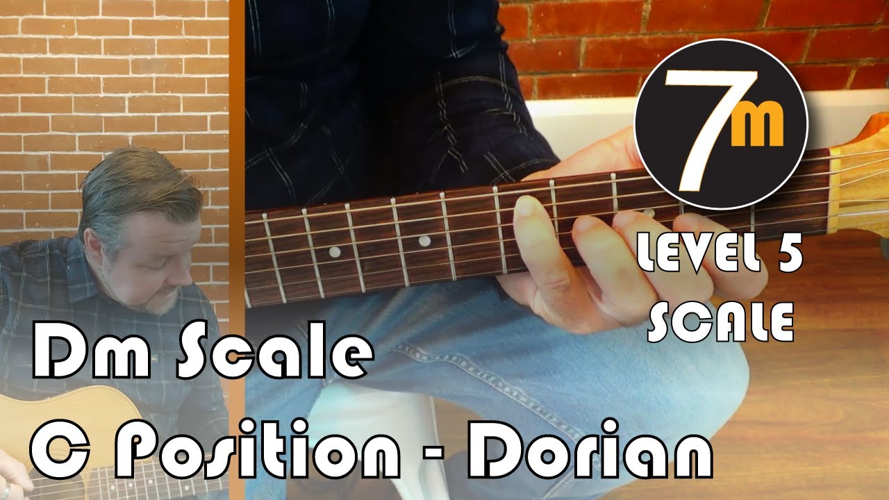 D minor Scale - C Position - Dorian mode - Guitar Lesson - Level 5 ...