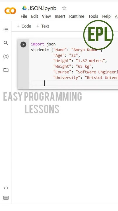 Creating a Simple JSON dictionary using Python #shorts - YouTube