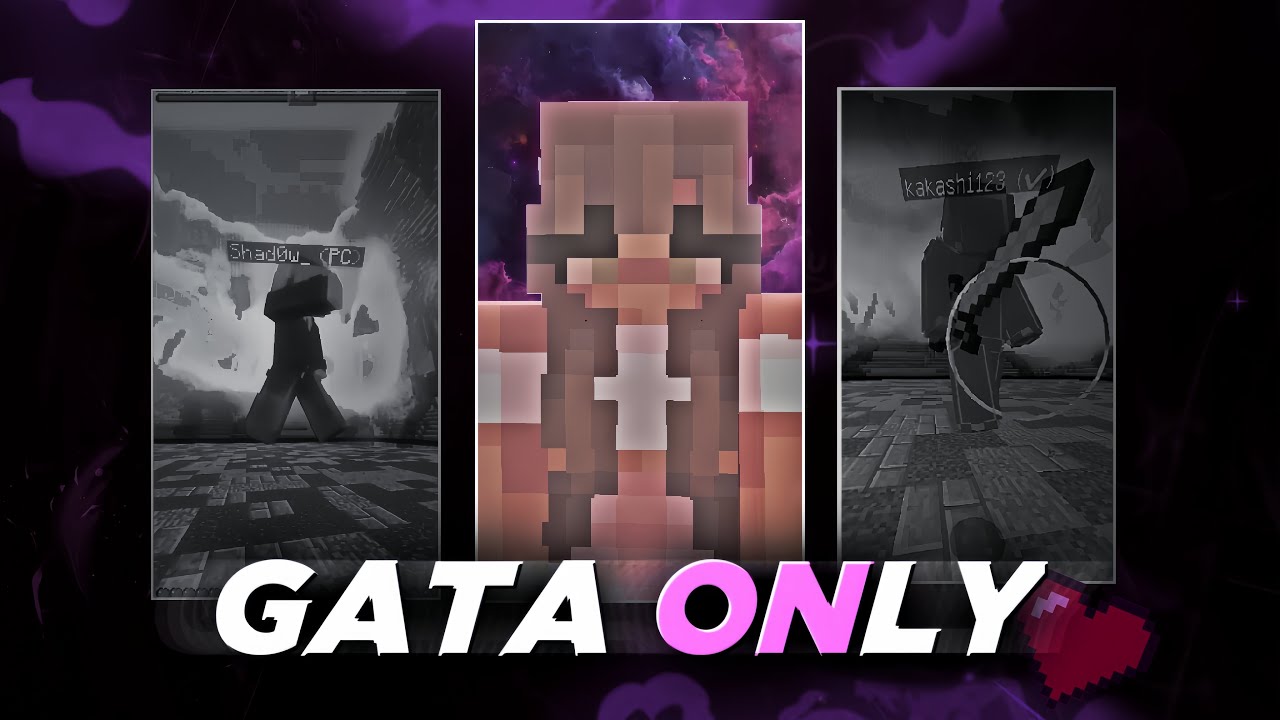 GATA ONLY (Slowed) - EDIT PVP | Minecraft PE - YouTube