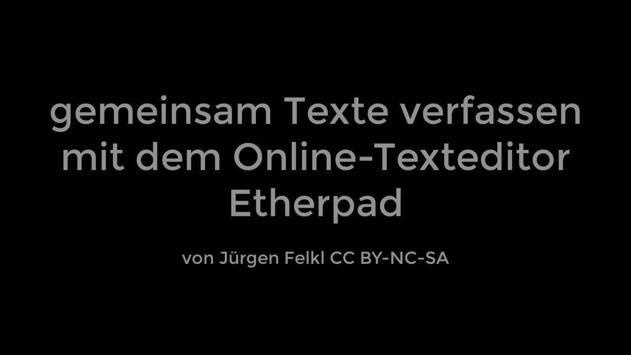 Etherpad Tutorial überarbeitet - YouTube