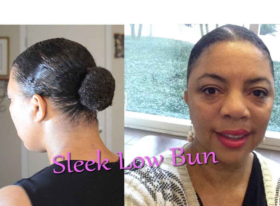 Natural Hair Tutorial: Sleek Low Bun 3C 4A - YouTube