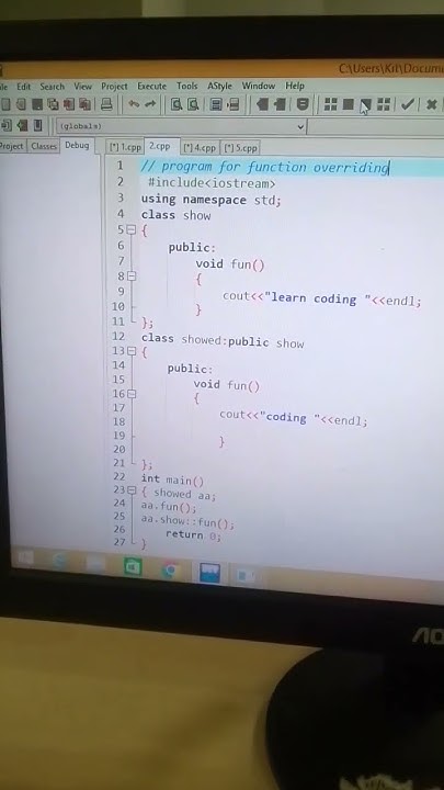 Program For Function Overriding In C Viralvideo Coding Codingblocks Cppprogram