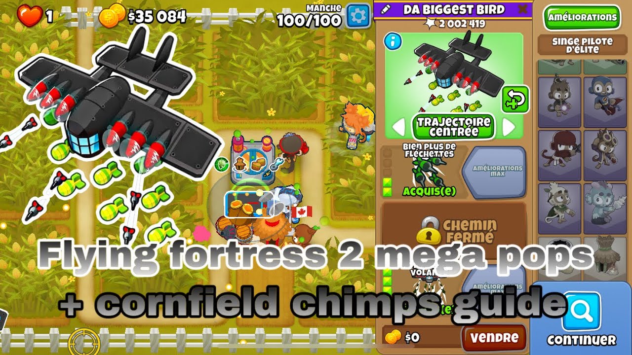 Flying Fortress 2 Mega Pops + Cornfield Chimps Guide - YouTube