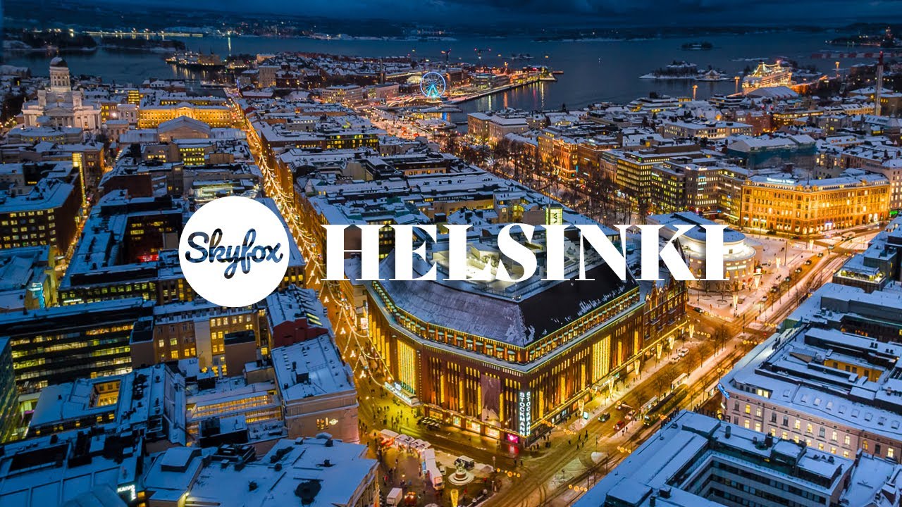 Snowy Helsinki at Night - YouTube