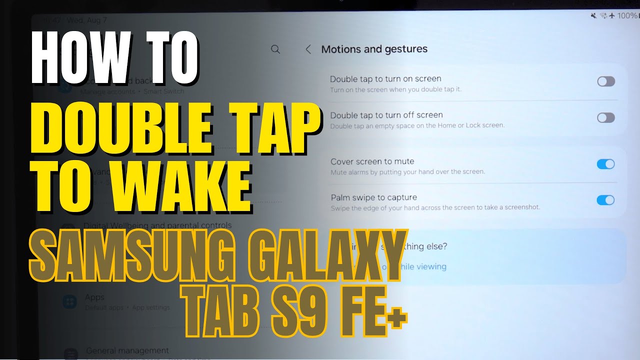 How to Double tap to wake up Samsung Galaxy Tab S9 FE+ - YouTube