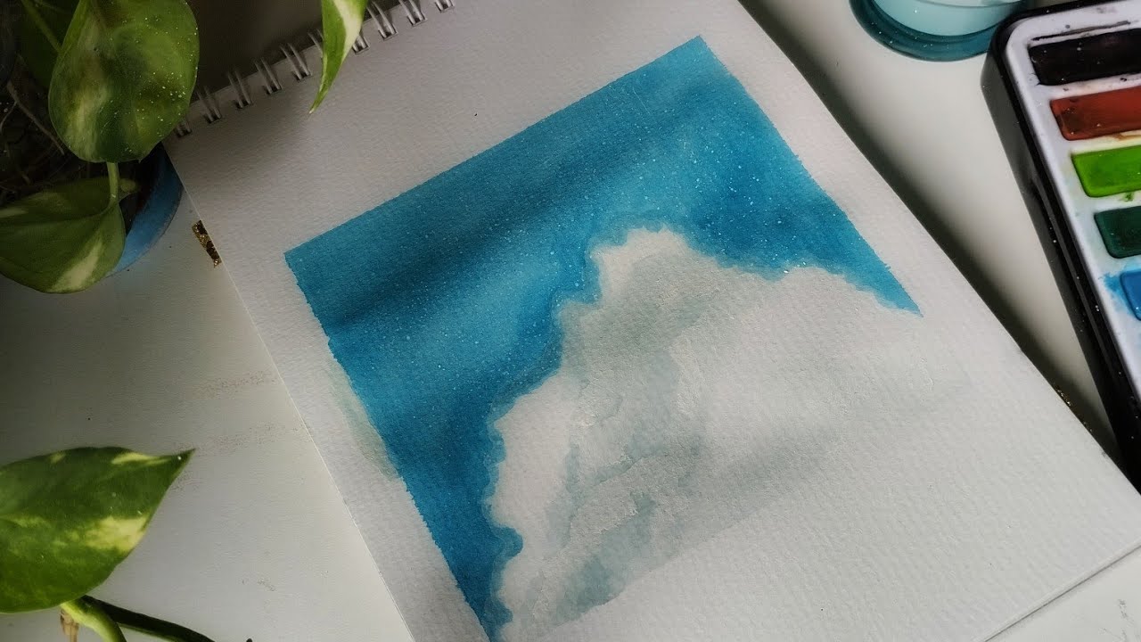 How to draw cloud sky view.Easy Water colour painting tutorial. Easy ...