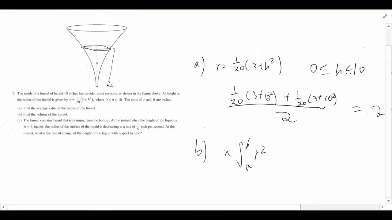 AP Calculus BC Exam 2016 - Free Response Question #5 [Student] - YouTube
