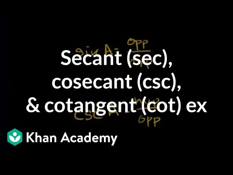 Secant (sec), cosecant (csc) and cotangent (cot) example | Trigonometry | Khan Academy