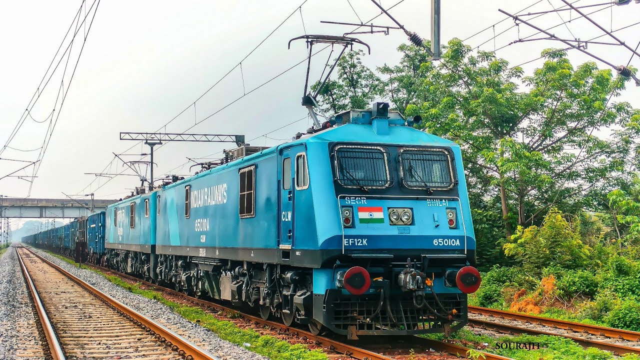 Brand New WAG 9Twins EF12K From Bhilai " 65010A + 65010B" With BOXN Load Departing Belpahar ...