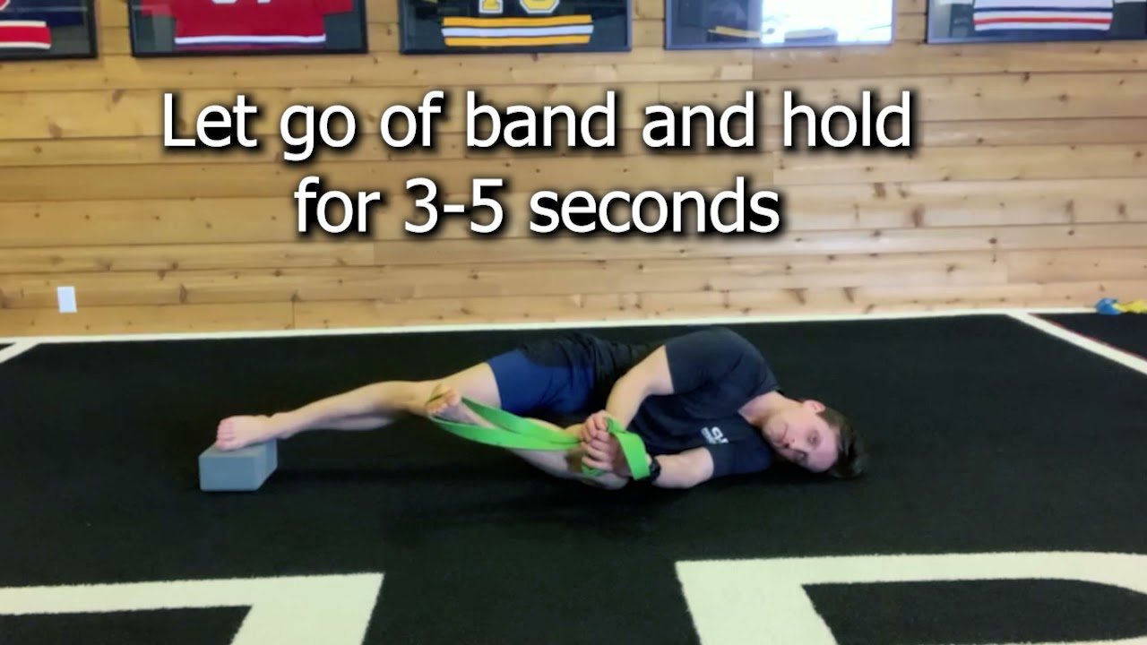 Side lying Hip External Rotation Holds with band - YouTube