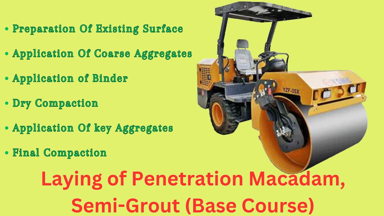 Process of Laying Penetration Macadam on the Field / Semi-Grout Base ...