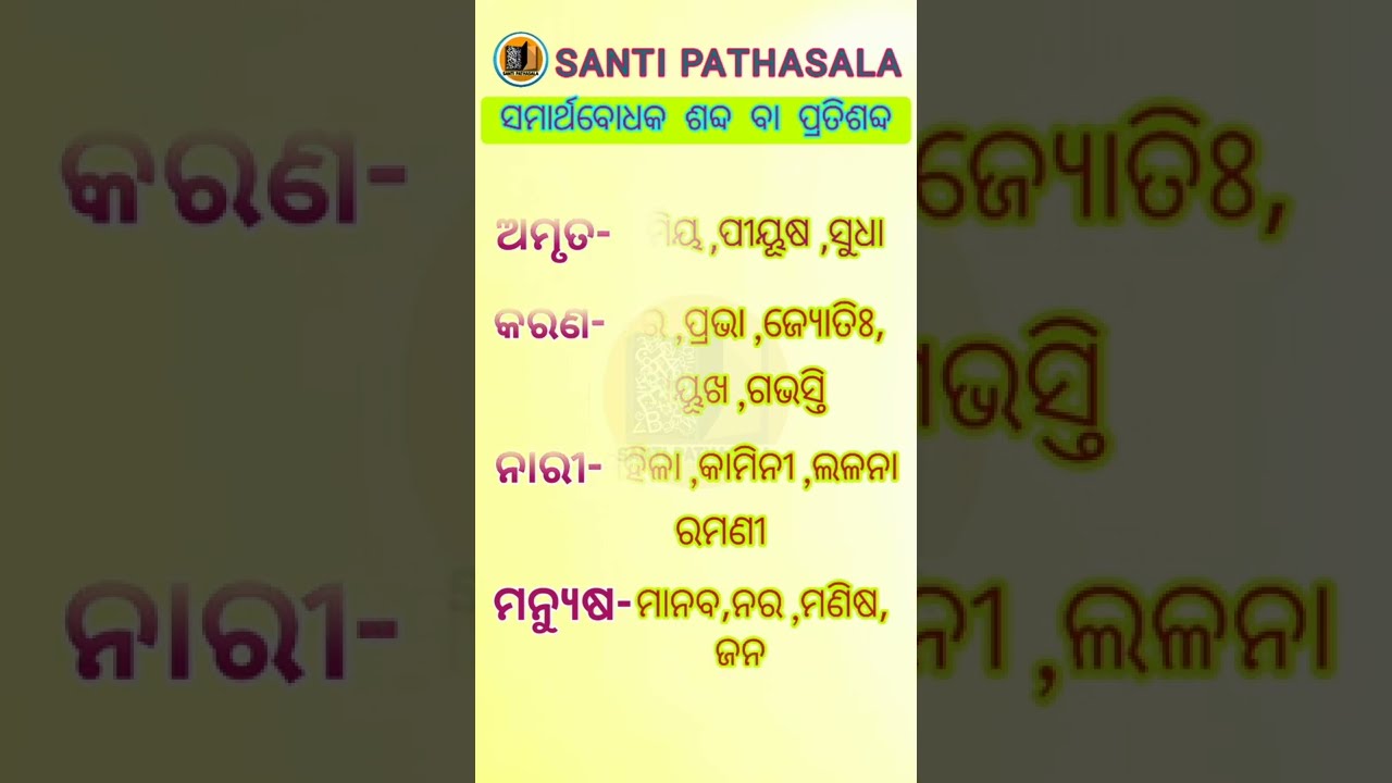 Samaarthabodhaka Sabda Odia Pratisabda Odia Samaarthabodhaka Sabda Odia Pratisabda Odia