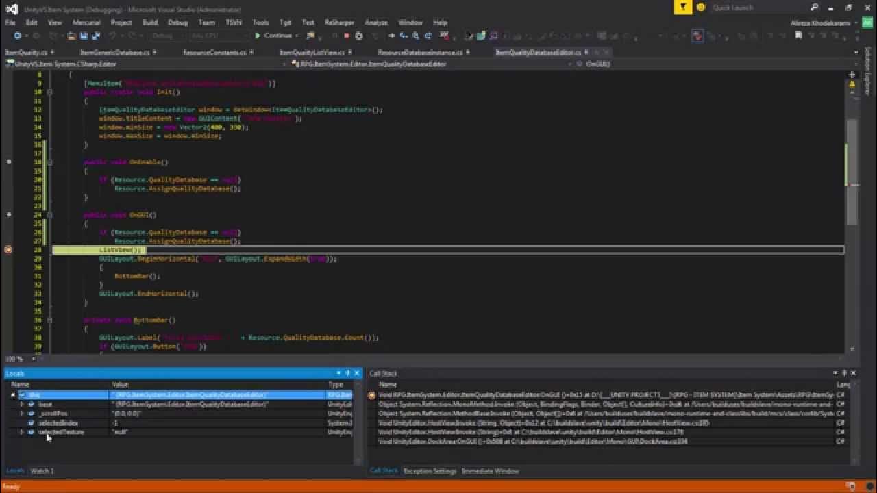 RPG API in Unity3D - 006 - Item System - 05 - Quality Editor - YouTube