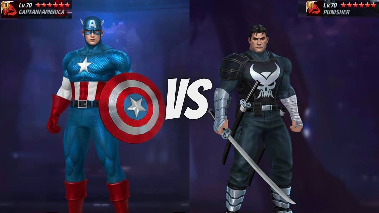 PUNISHER VS CAPTAIN AMERICA - PVE T3 REVIEW LEVEL 70 NEW UNIFORMS - WBL ...