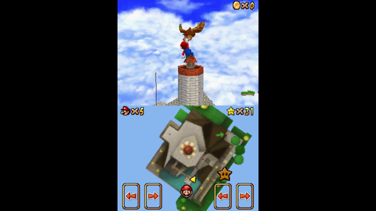 Super Mario 64 DS - Whomp's Fortress Star 5 - Fall Onto The Caged ...