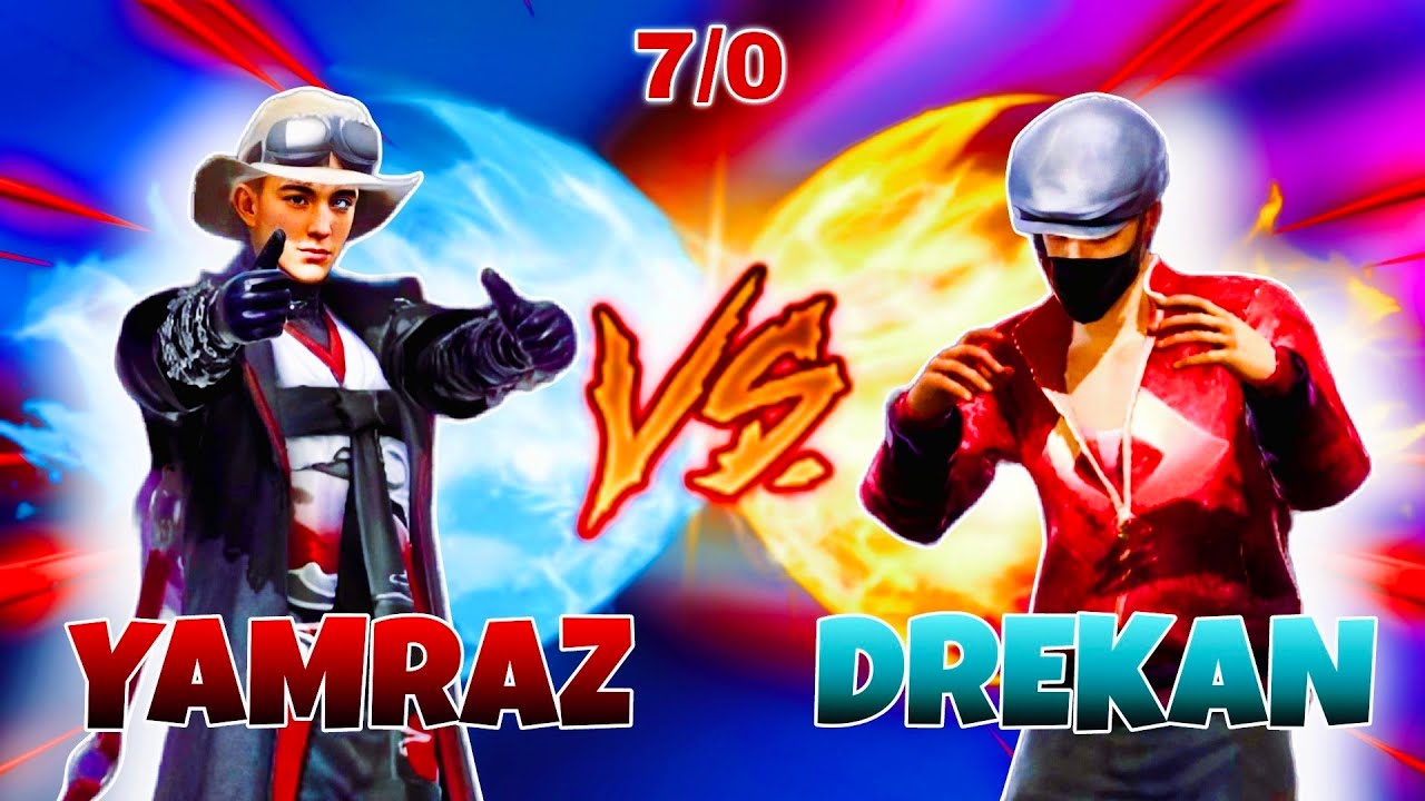 DREKAN FF VS YAMRAZ FF | 1 Vs 1 Custom fight 🔥 86% vs 90% Headshot rate ...