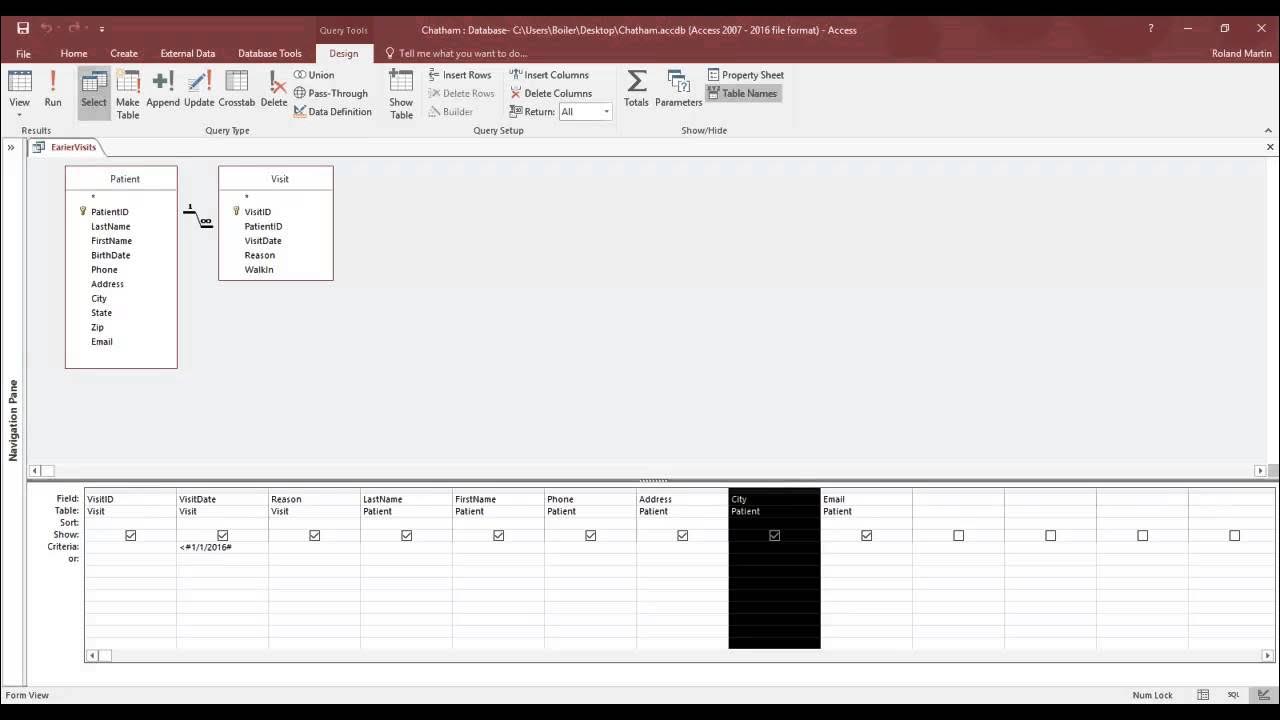 Microsoft Access 2013 Tutorial 3 - Managing and Querying a Database Pt 5 - YouTube