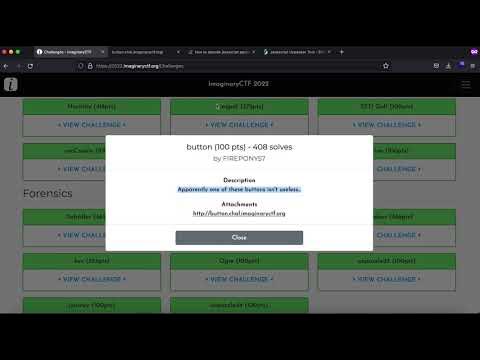 button - Javascript Obfuscation | CTF For Beginners - YouTube