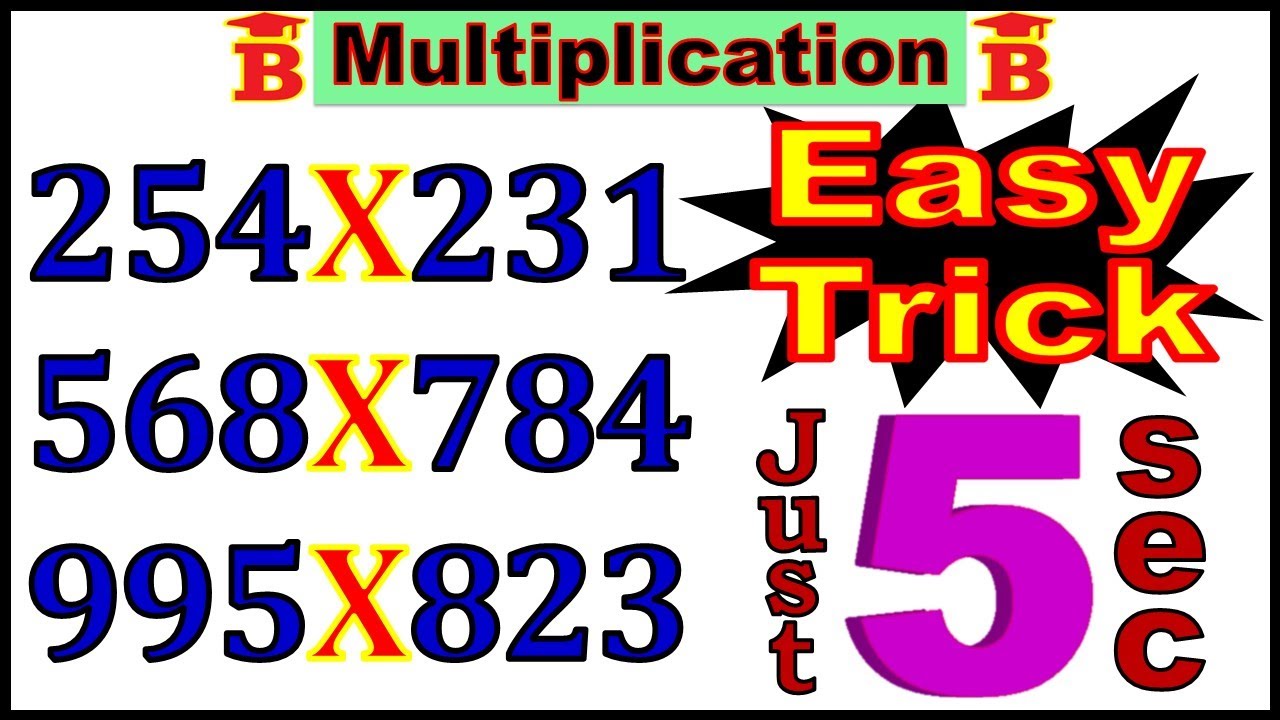 Easy Multiplication of any 3 digits (Easy Trick) - YouTube