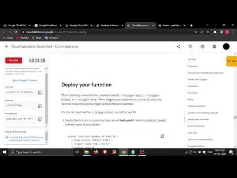 Cloud Functions Qwik Start - Command Line | GSP080 | Google Cloud | Qwiklabs - YouTube