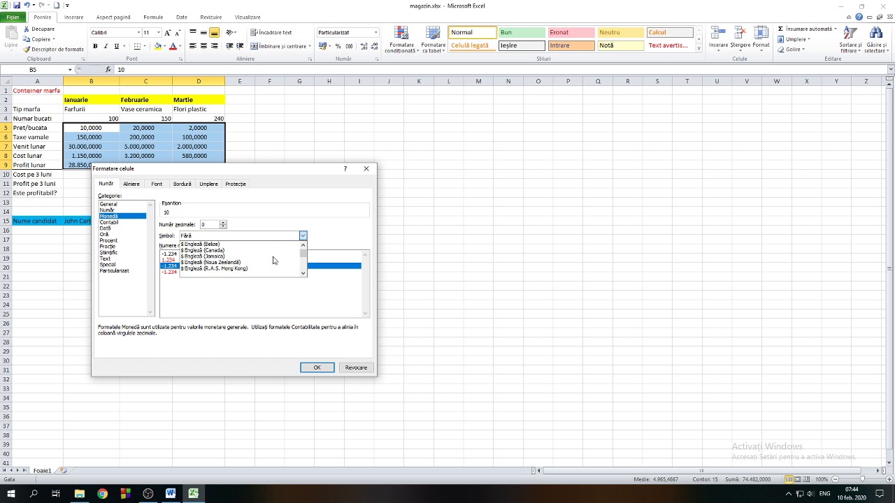 fisa 6 excel (s) - YouTube