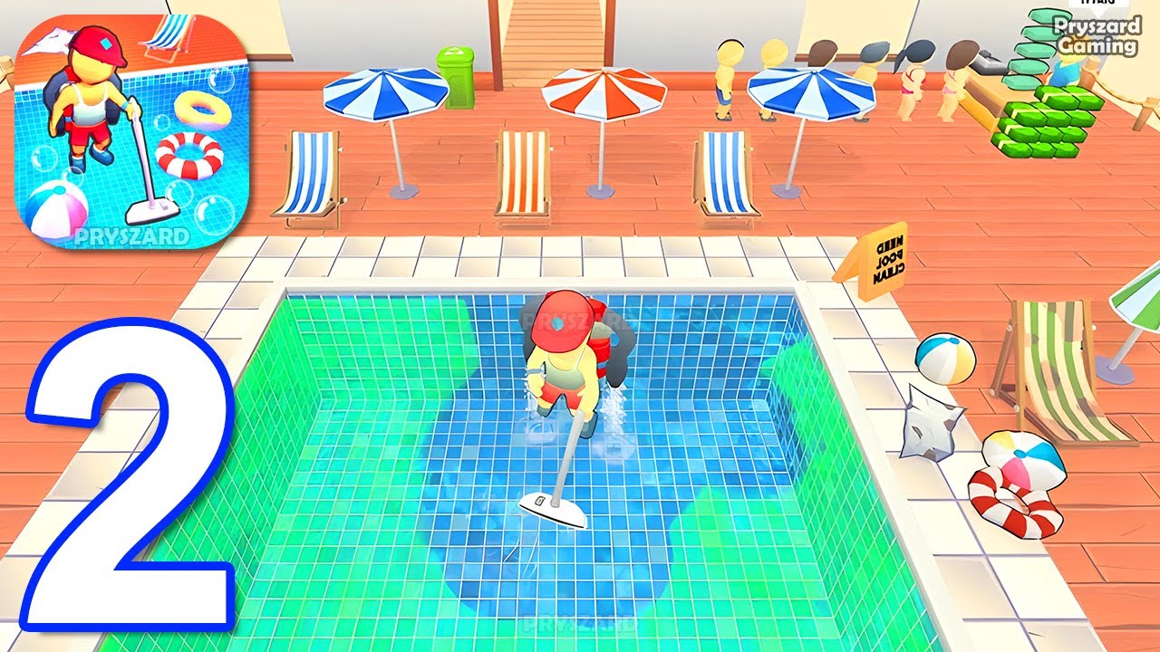 Crystal Clear Pool Cleaning - Gameplay Walkthrough Part 2 Stickman Pool ...