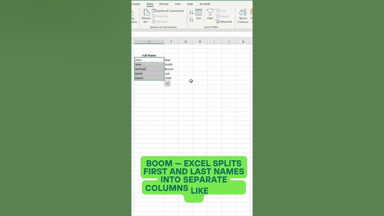 Split Names in Excel Instantly with THIS Trick! 💡 | Excel Tips & Tricks #shorts #exceltips # ...