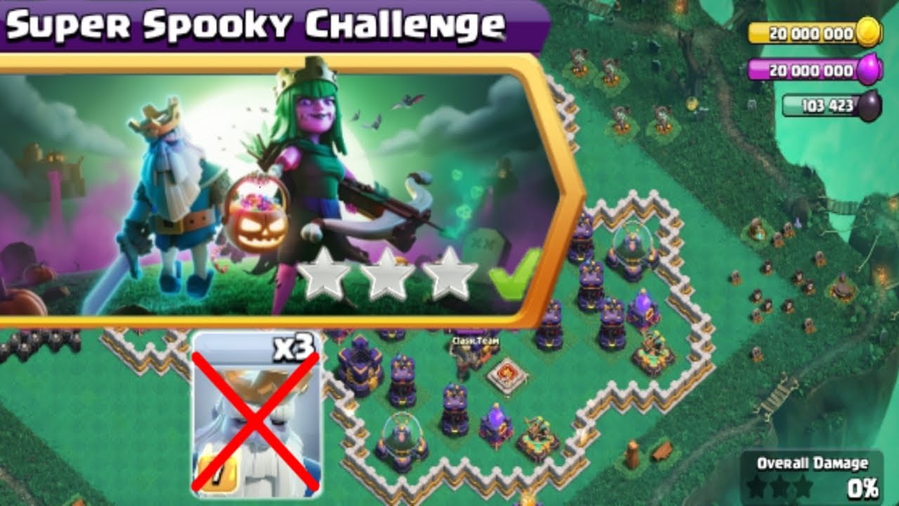 Easily 3 star Spooky Challenge with swag troops🔥🤯/clash of clans - YouTube