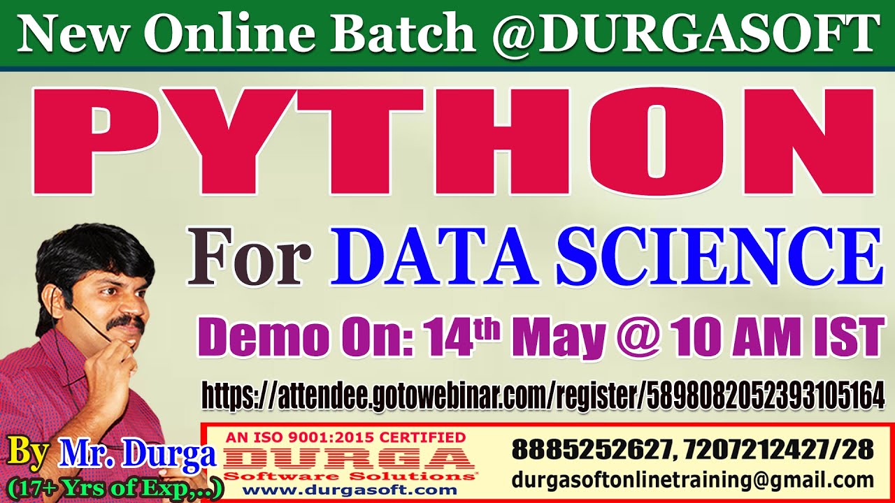 PYTHON For DATA SCIENCE Online Training @ DURGASOFT - YouTube
