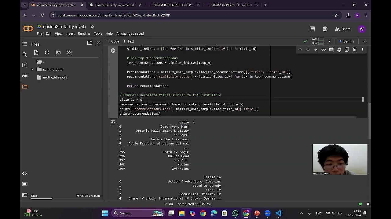 Big Data Analytics: Cosine SImilarity, Informatika SCU - YouTube