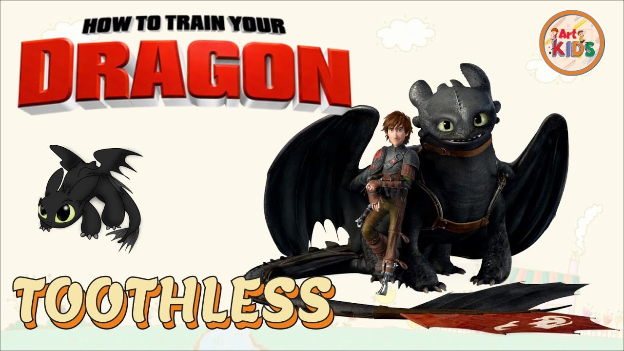 How To Draw Night Fury Toothless How to Train Your Dragon EASY Tutorial ...