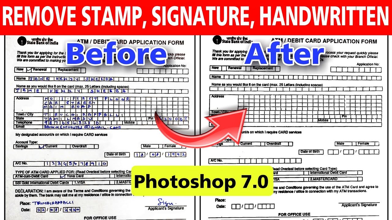 How to remove Handwritten Text, Stamp, Signature from Document | Clean ...